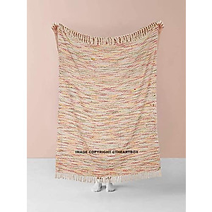 COTTON QUILT Indian Hand Loomed Mud Cloth Blanket Handmade Throws and Blankets Ethnic Cotton Textile, Indian Cotton Throw