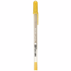 SAKURA Color Products of America COLOR PROD AMERICA Gel Pen,Water/Fade Proof,1.0mm,Med. Line,Metallic Gold (SAK38802), Blue
