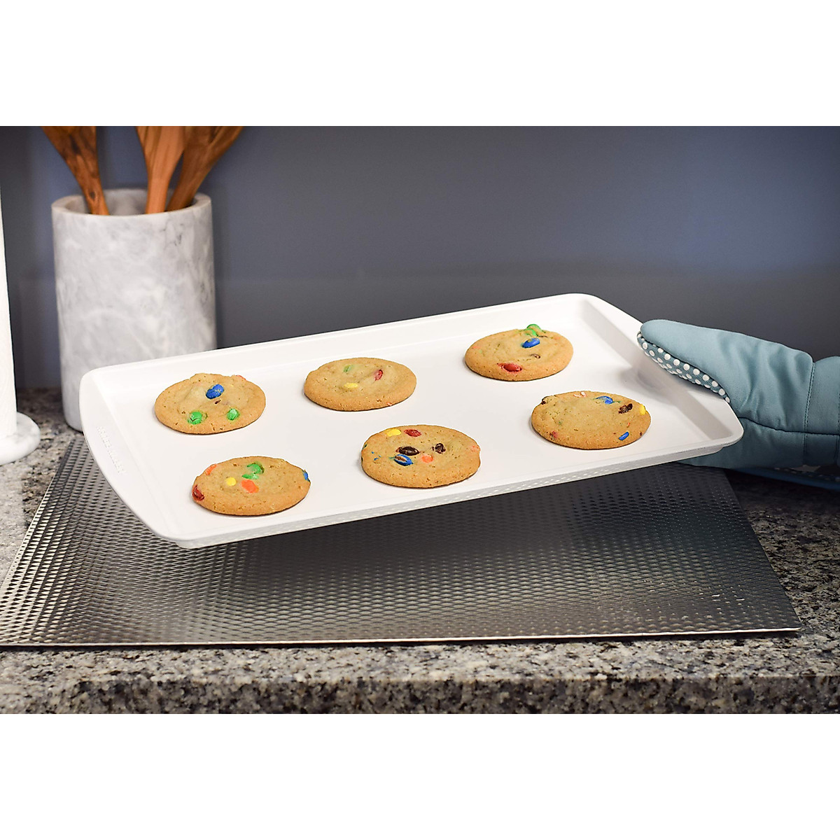 CeramaBake BC4010 Range Kleen Jelly Roll Cookie Sheet, 10 by 15-Inch, White