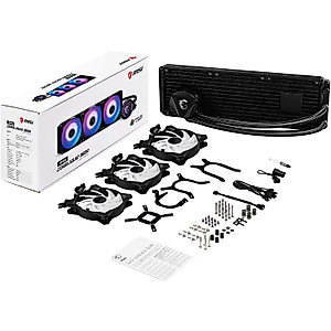MSI MAG Series CORELIQUID 360R, aRGB CPU Liquid Cooler (AIO): Rotatable Blockhead Design, 360mm Radiator, Triple 120mm aRGB PWM Fans