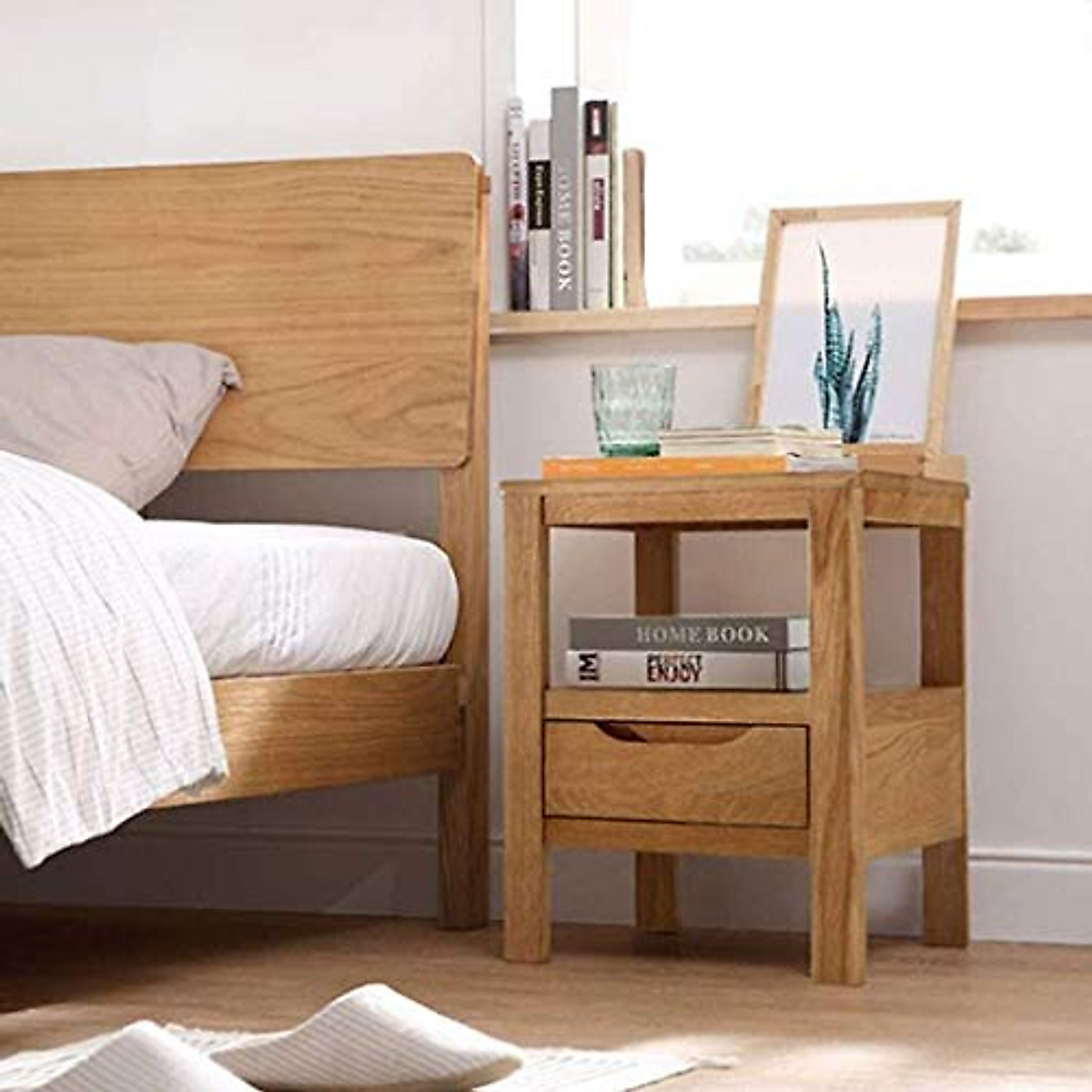 Bedside Table Bedroom Bedside Table, Bedside Table Bedside Table Nordic Locker Bedroom Mini Solid Wood Furniture Simple Modern Small Side Cabinet Bed Narrow Cabinet
