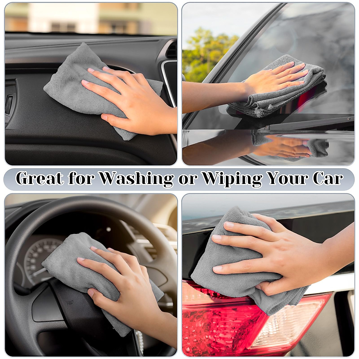 LifeisLuck 45 Pack Microfiber Cleaning Cloth Roll, 10" x 10" Tear Away Reusable Towels Washable Rags Super Absorbent Microfiber Towels for Car Drying Dishes Kitchen Cleaning