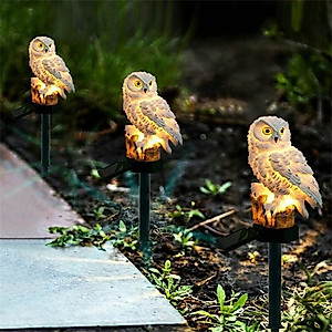 Outdoor Garden Solar Lights Decorative Resin Owl Solar Waterproof LED Lights with Stake for Garden,Lawn,Pathway,Yard Decorations