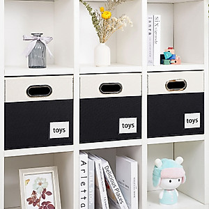 GhvyenntteS Storage Cubes 8 Pack, 11 Inch Cube Storage Bins with Label Cards, Fabric Storage Bins with Dual Metal Handles, Foldable Cube Storage Organizer Bins for Closet, Home, Nursery, Office