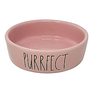 Rae Dunn Magenta Ceramic Cat Pet Bowl Gift Boxed Set of 2 (Meow/Purrfect/Pink)