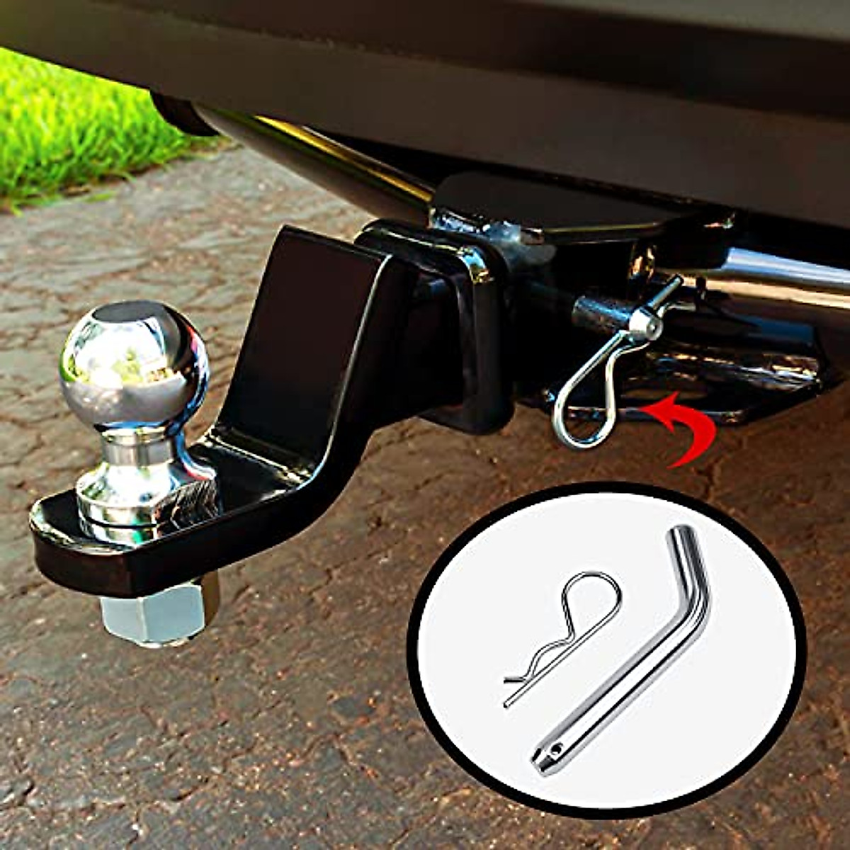 Cenipar Trailer Hitch Pin & Clip with Grooved Head, 5/8-Inch Diameter, Fits 2 or 2-1/2-Inch Receiver