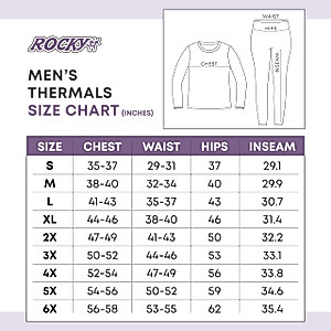 Rocky Thermal Underwear for Men (Long Johns Thermals Set) Shirt & Pants, Base Layer (Navy - Standard Weight/Large)