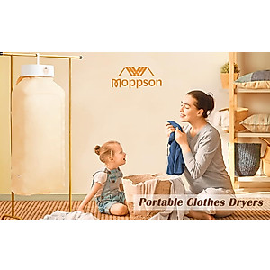 Moppson Portable Dryer.mini Dryer Fit Apartment,Travel,Dorm,RV.Portable Dryer Machine For Clothes With Timing Function Equipped,PTC Heating Body.Dryer Bag & Hanger.For Clothes, Underwear,Baby Clothes