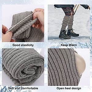 peony man 4 Pairs Women Stirrup Leg Warmers Winter Knitted Leg Warmers Ribbed Stretchy Ankle Leg Warmers for Woman Girls Dance Yoga Ballet Sports Workout