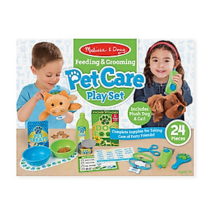 Melissa & Doug Feeding and Grooming Pet Care Play Set - Pretend Play Vet Toy Veterinarian Kit For Kids
