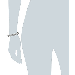 Signature 1928 "Signature Marcasite" Silver-Tone Black Diamond Crystal Stretch Bracelet, 7"