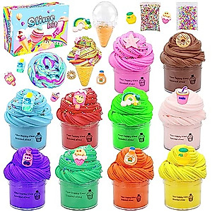 10 Pack Butter Slime Kit for Girls, Putty for Kids, Scented Cloud Slime, Dope Slimes Pack, Cute Water Slime, Peachybbies Slime, Ice Cream Slime, Surprise Silme Toys for Girls and Boys 10-12