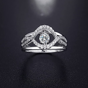 Engagement Rings Wedding Rings Promise Rings for Women Engagement Wedding Rings for Her CZ Diamond Rings Sterling Silver Rings for Women Oval Rings Cubic Zirconia Wedding Rings Simulated Diamond Rings