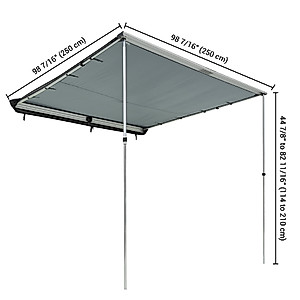 Yescom 8.2x8.2Ft Car Side Awning SUV Truck Vehicle Canopy UV50+ Rooftop Pull Out Tent Shade Shelter for Outdoor Camping