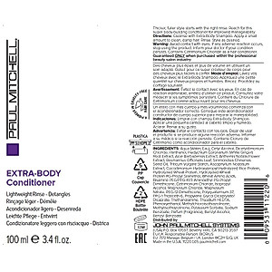 Paul Mitchell Extra-Body Conditioner, Detangles + Volumizes, For Fine Hair, 3.4 fl. oz.