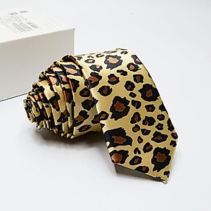 GUCABE Fashion Skinny Animal Print Ties (Leopard)