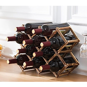 LoongZDD Freestanding Stackable Wine Rack Organizer for Countertop and Cabinets with Foldable Design and Scratch-Resistant Protector