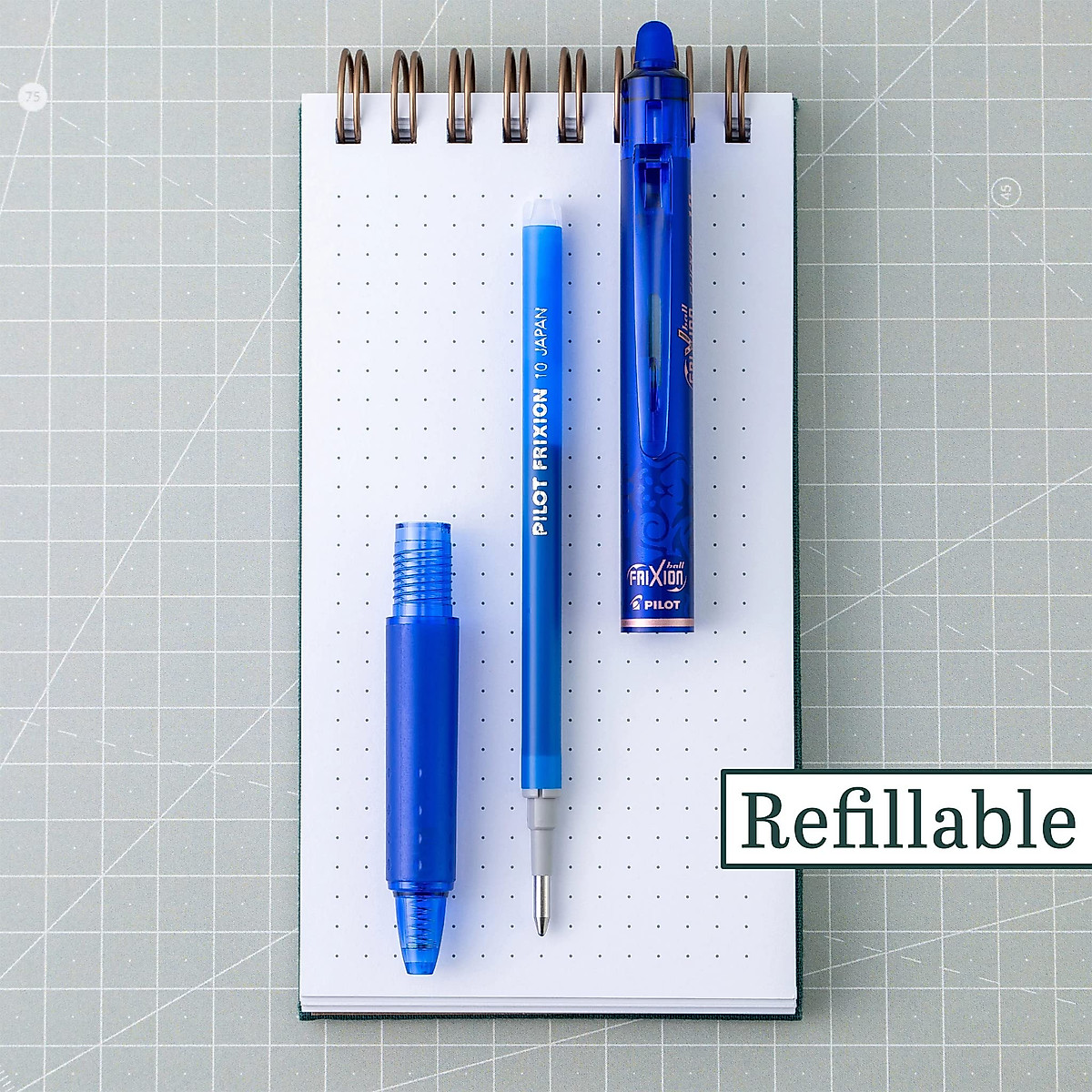 Pilot, FriXion Clicker Erasable Gel Pens, Fine Point 0.7 mm, Tub of 36, Black, Blue & Red