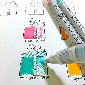 Kuretake ZIG CLEAN COLOR f 36 colors set, 0.5 mm & 1.2 mm, AP-Certified, Odourless, Xylene Free, Suitable for dark paper, Perfect for illustrating, sketching, designing and cartooning. Made in Japan