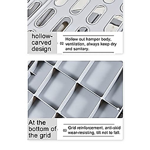 Collapsible Laundry Hamper, Large Clothes Hampers for Laundry,Fold Flat Easy Breathable Store Clothes High Capacity Laundry Basket Hamper, PP Plastic Storage Laundry Basket with Dual Handles,Toys Organizers and Storage Laundry Bin，laundry classifier，Pla