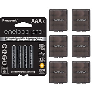 Panasonic eneloop pro AAA High Capacity Batteries (8-pack) and Battery Storage Cases (6-pack)