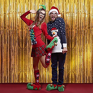 Party Backdrop (SET of 2) - Stunning Gold Foil Fringe Curtains for Birthday, Bachelorette, Christmas, New Years Eve & Graduation - Great Photo Booth Props & Fringe Curtain Party Decorations