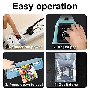 YOYALANP Impulse Sealer 8 inch, Manual Heat Sealer Machine for Plastic Bags, mylar bag Shrink Wrap Bag Sealers Duty Sealing Machine With Repair Kit