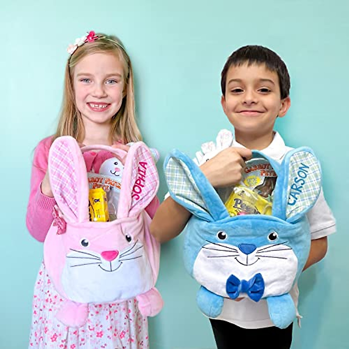 Let’s Make Memories Personalized Furry Critter Easter Basket for Kids - Blue Bunny