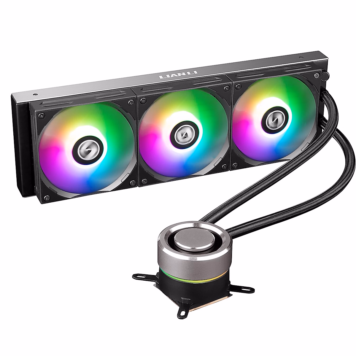 LIAN LI GALAHAD AIO Cooler 360mm Radiator Liquid CPU Cooler RGB All-In-One Water Cooling System, Triple Chamber Pump, LGA1700 Bracket, AMD AM5/AM4 Intel LGA1200/115X/2011/2066 Compatible (360mm Black)