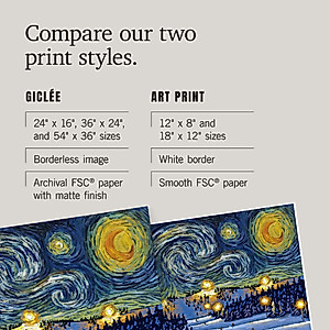 Lantern Press 24x36 Inch Giclee Art Print Wall Decor, Loon New Hampshire Ski Starry Night