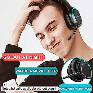 SLuB Bluetooth Headphones Over Ear,2.4GHz Wireless Gaming Headset with Noise Cancelling Detachable Mic,60Hrs Playtime Hi-Fi Ultra-Low Latency Gaming Headphones