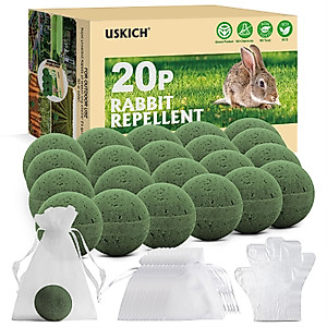 20PACK Rabbit Repellent Outdoor,Natural Peppermint Oil Rabbit Repellent Pet Safe,Powerful Rabbit Deterrent,Rabbit Repellant for Garden,Deer Repellent for Outdoor Tree Yard, Safe for Lawn and Plant