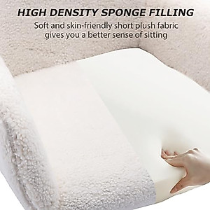 KCC Faux Fur Vanity Makeup Desk Chair, Comfy Fluffy Swivel Modern Leisure Armchair with Wheels, Upholstered Fuzzy Height Adjustable for Teens Women Girls Elegant Home Office