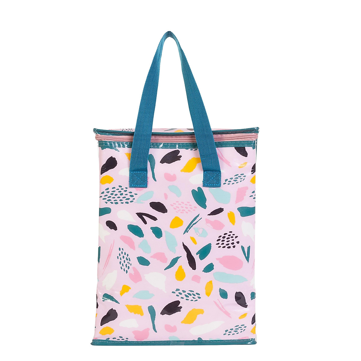 Planet E Reusable Grocery Picnic Shopping Bags - Heavy Duty Colorful Collapsible Insulated Zip Coolers (Pack of 3)