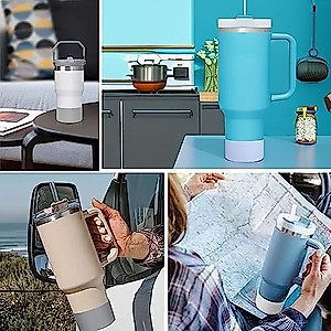 2Pcs Boot Sleeve for Stanley Cup, Silicone bottom sleeve for Stanley 40 oz 30 oz Tumbler 20 oz, Protective Sleeve Bottom Cover for Stanley Cup Accessories (Clear)