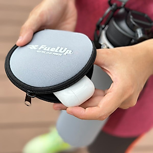 FuelUp Motivational Water Bottle Black with Sleeve, Flip Top Durable BPA Free Tritan Non-Toxic Frosted Bottle Perfect for Office, School, Gym and Workout