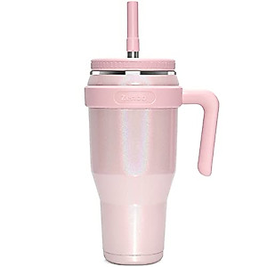 Zenbo 40 oz Tumbler With Handle, Screw on Lid and Straw | Stainless Steel Insulated Mug Tumbler, Keeps Drinks Cold up to 34 Hours, Fit in Car Cup Holder, Sweat-Proof Body, Dishwasher Safe