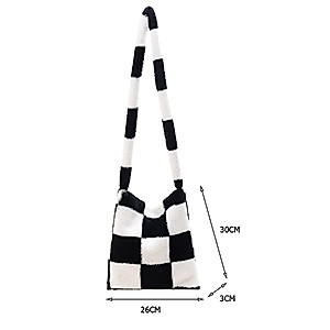 Plush Underarm Bag, Ladies Fluffy Shoulder Bag, Women Furry Tote Bag Plush Crossbody Bag for Autumn and Winter