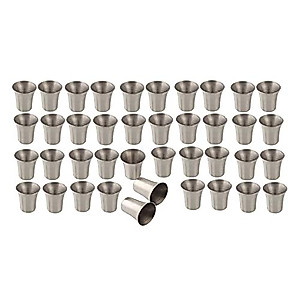 Communion Ware Holy Wine Christian Worship Serving Tray with 40 Cups for Churches - Stainless Steel (Copper)