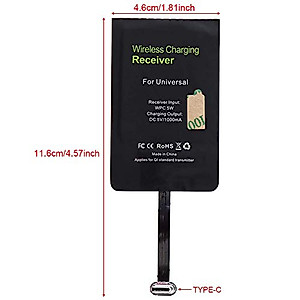 Type C Wireless Charging Receiver, USB C Qi Wireless Charging Receiver Module for Smartphone with Type C Interface