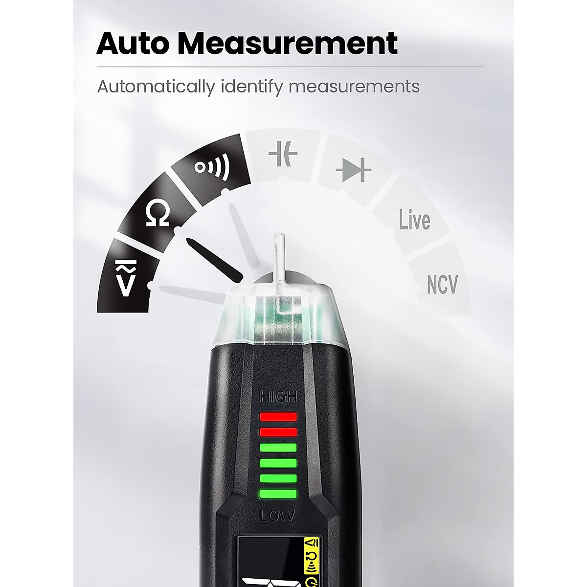 KAIWEETS Voltage Tester/12V-300V, Buzzer Alarm, Live/Null Wire Tester Electrical Tester with LCD Display, Contact Voltage Pen with NCV, Wire Breakpoint Finder (More Accurate No Gloves)