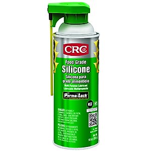 CRC Food Grade Silicone, 10 Wt Oz, Multi-Purpose Silicone Lubricant for High Temperature Applications, NSF H1 Registered Aerosol Spray (12 pack)