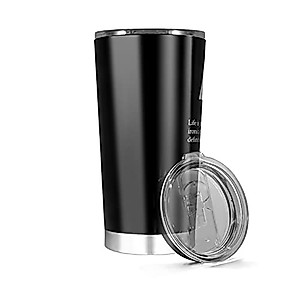 Stainless Steel Insulated Tumbler 20oz 30oz The Hot Meaning Coffee Of Tea Life Iced Is Cold 42 Wine - Hitchhikers Guide To The Galaxy Cup Mug Suit For Home Office Travel, White, 20, 30oz