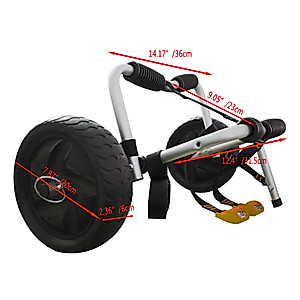 Onefeng Sports 100LBS Kayak Cart Canoe Carrier Trolley for Carrying Kayaks,Canoes,Paddleboards with Plastic Wheels
