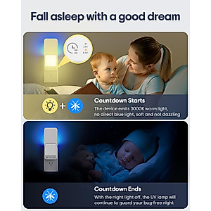 Fruit Fly Traps for Indoors, 2 in 1 Plug in Bug Catcher Indoor Flying Insect Trap with Warm LED Night Light and UV Attractant, Fly Traps Indoor for Home Fruit Fly Killer (1 Device + 6 Glue Cards)