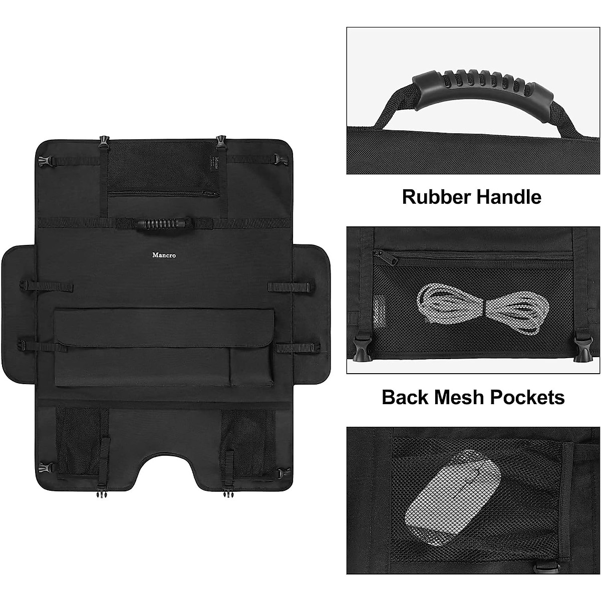 Mancro Monitor Carrying Case Compatible with Apple 27" iMac Desktop Computer, Padded Travel Carrying Bag with Rubber Handle, Pockets for 27" Screen and Accessories, Protective Case Monitor Dust Cover