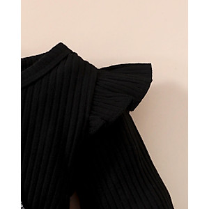 Baby Girl Clothes 3-6 Months Infant Baby Girl Dresses Outfits Winter Fall Plaid Skirt Sets Long Sleeve Rib Romper Dress 3-6 Month Girl Clothes Gifts Stuff Newborn Outfit for Girls Gray