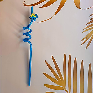 8 Pieces Plastic Reusable Dinosaur Straws for Kids, Animal Safari Jungle Drinking Dinosaur Theme Straws for Party Decoration Supplies Birthday