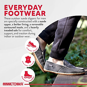 Minnetonka Mens Tilden Moccasin Slippers, Cinnamon, Size 11