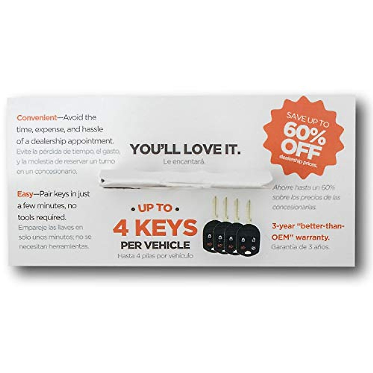 Simple Key Programmer Bundle with Key(s) & Cable - Designed for Ford, Lincoln, Mercury, Mazda Vehicles: Program Key Yourself (1 Key, 4 Button Key: Trunk Release, Lock, Unlock, Panic)